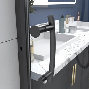 Dilon 38-42" Wide X 71" High Pivot Semi-Frameless Shower Door With Clear Glass | Wayfair